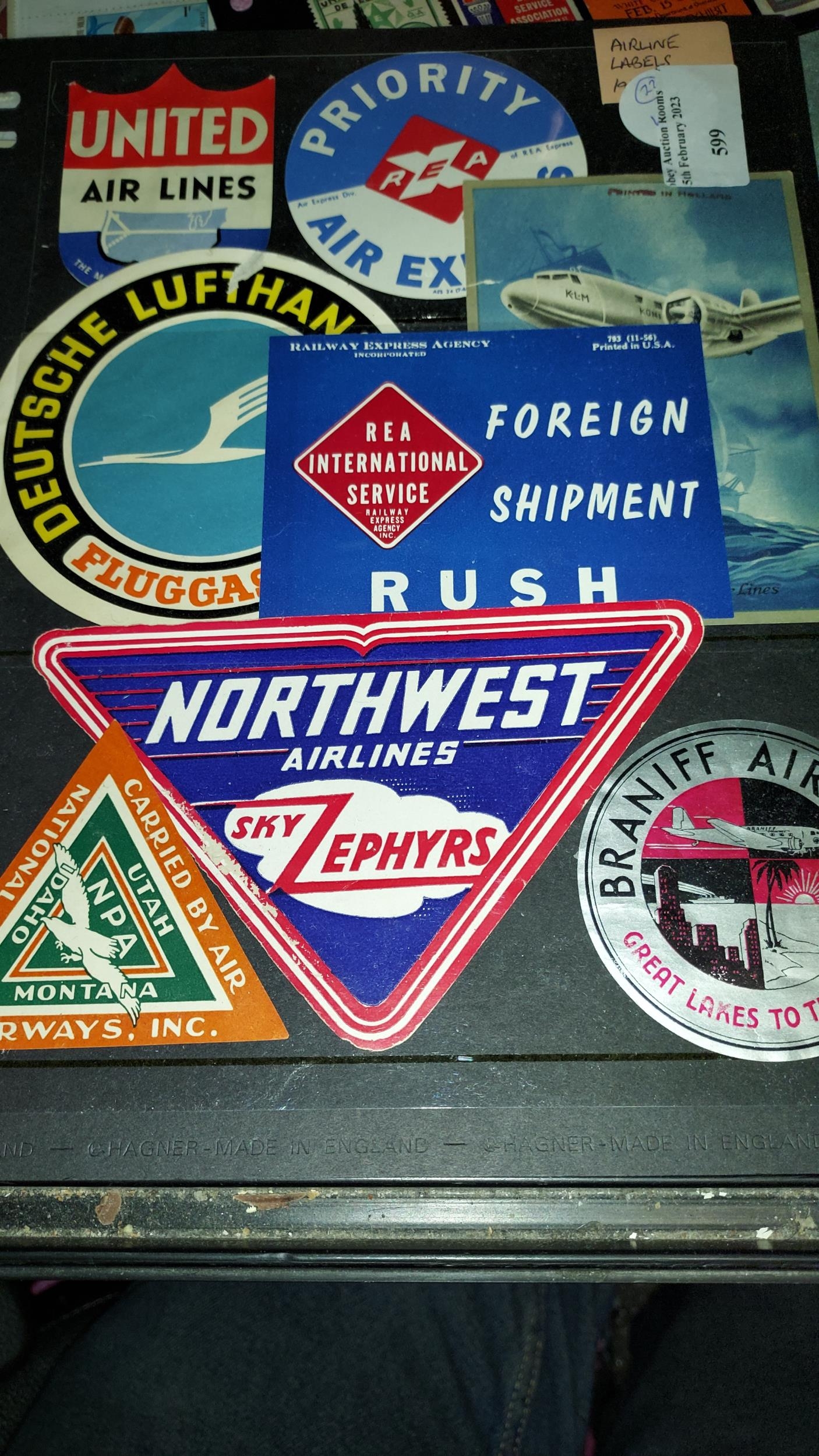 Card Of Vintage Airline Labels 1930-60'S