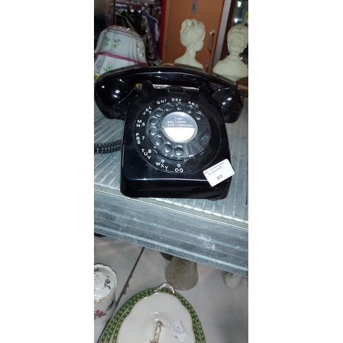 Black Vintage Ex Po Dial Up Telephone