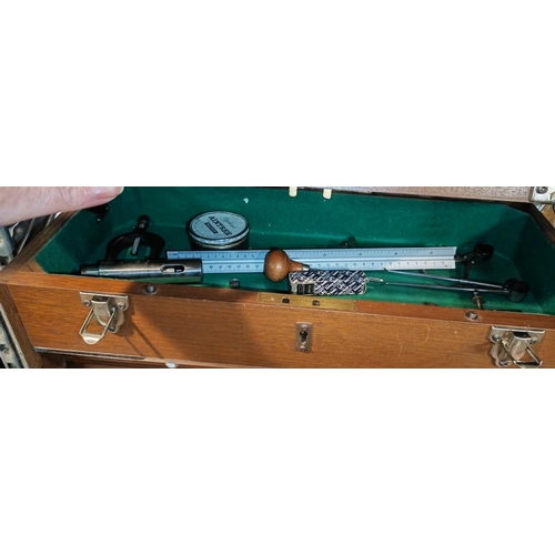 Large Neslein Engineers/Watch Makers Box With One Key And Some Contents