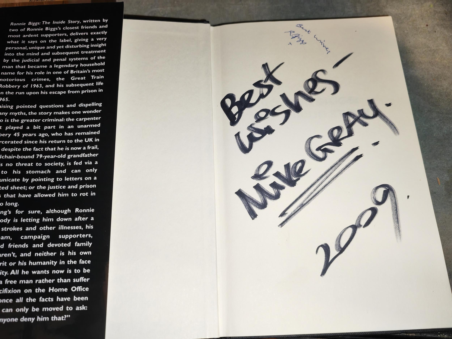 Ronnie Biggs Book (Signed First Edition 2009 H/B)