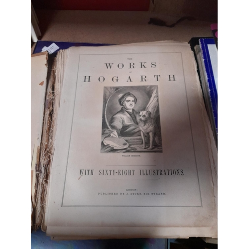 Antique Book The Works Of Hogarth For Restoration