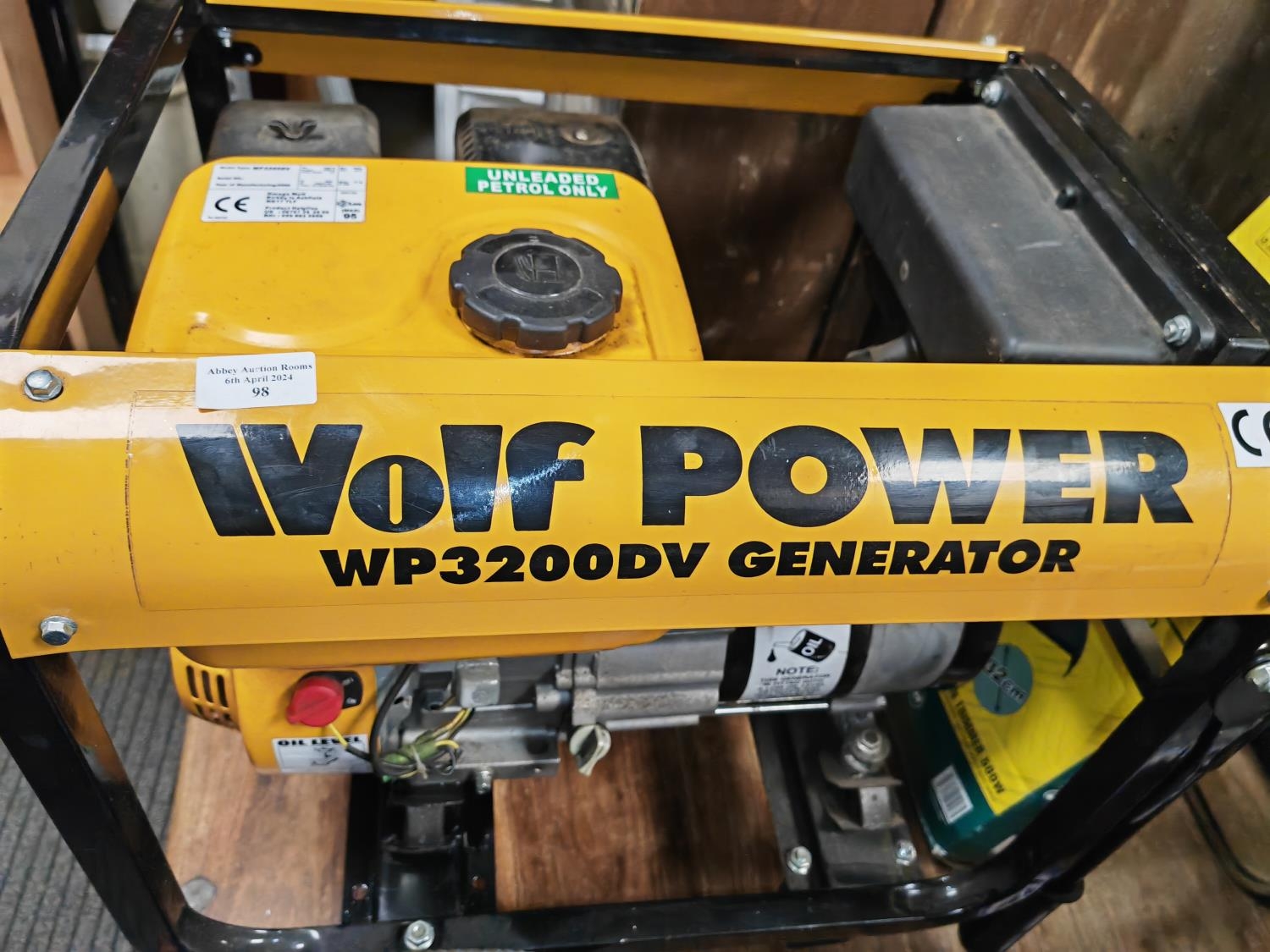 Wolf Power Generator Wp3200Dv, 230V + 11O, Working Needs New Tyre