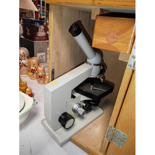 Vintage Soviet Biolab Nomo Microscope In Box Working