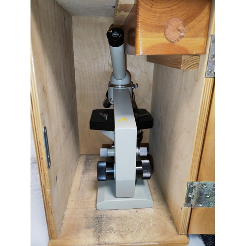 Vintage Soviet Biolab Nomo Microscope In Box Working