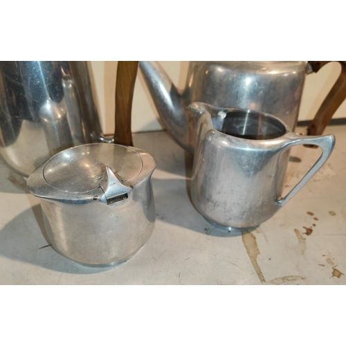 Picquot Ware Tea Set, Coffee Pot, Tea Pot, Sugar Bowl And Milk Jug