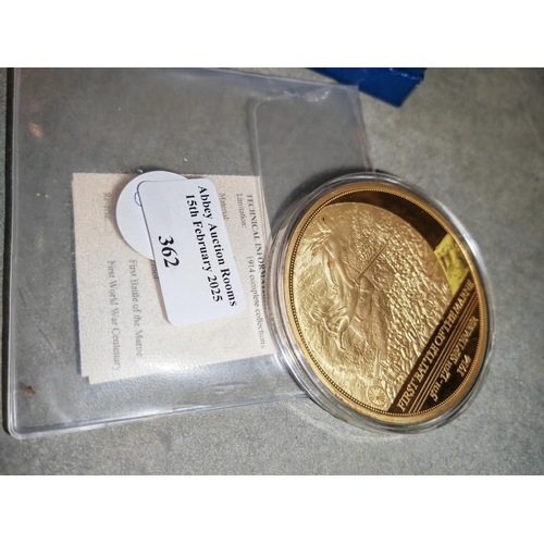 Ww1 Gold Plated Proof Coin Large