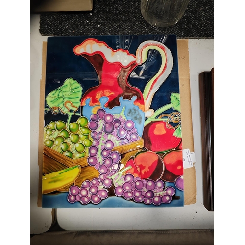 Large Tube Line Still Life Patterned Tile