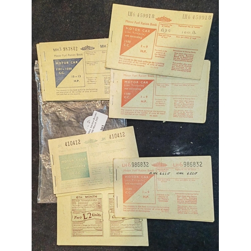 7 Original Motor Fuel Ration Books 6 For Cars & 1 Motorcycle Plus One ...