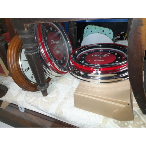 2 Neon Wall Clocks Plus Wooden Clock Plus A Hello Light Up Sign Clocks ...