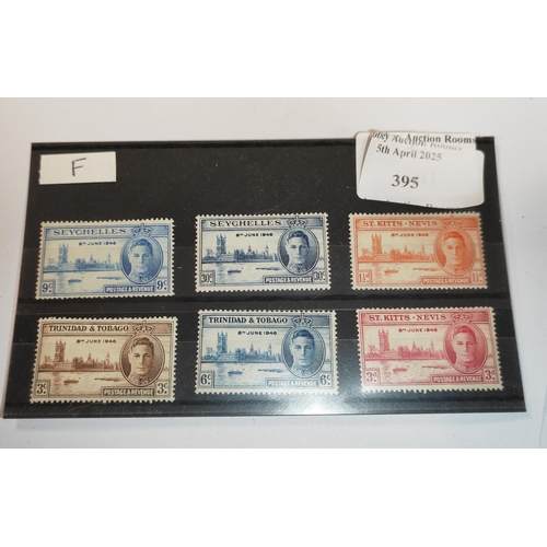 George V1 Victory Stamps On Card