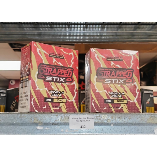Strapped Stix Disposal Vapes Vanilla Cola Flavour New Old Stock Sealed ...