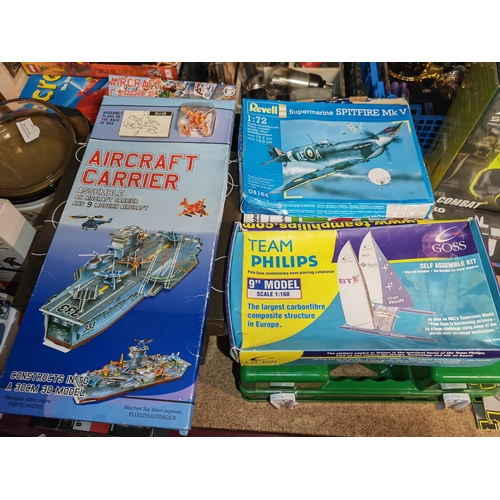 3 Spitfire/Aircraft Carrier Boat Model Kits