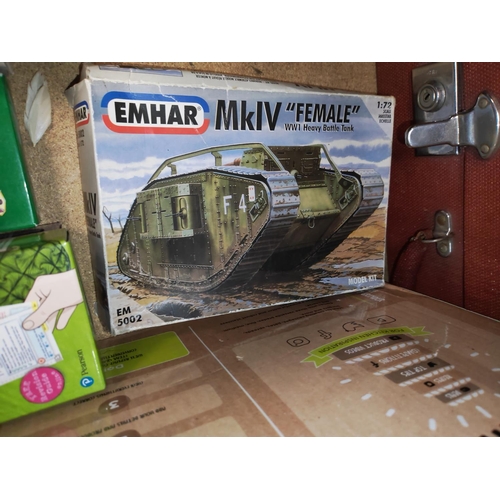 2 Christmas Tins Plus A Merit Model Tank Kit