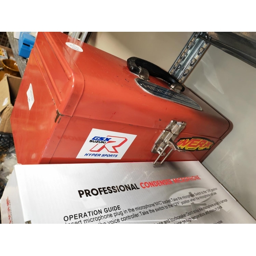 Red Metal Mechanics Tool Box With Insert