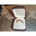 9Ct Gold 375 And Silver 925 Ring With Diamond Hearts Ring Marked 375/ ...