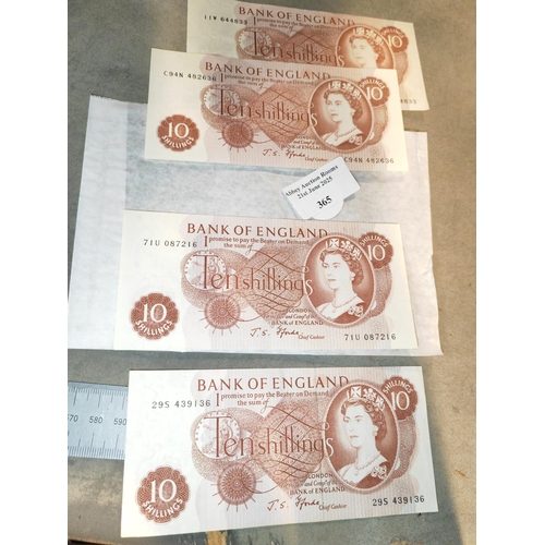 4 Uncirculated 10 Shilling Notes