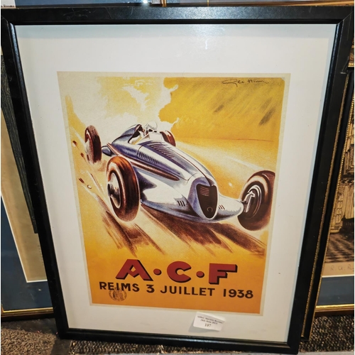 Framed Formula 1 Car Racing Poster