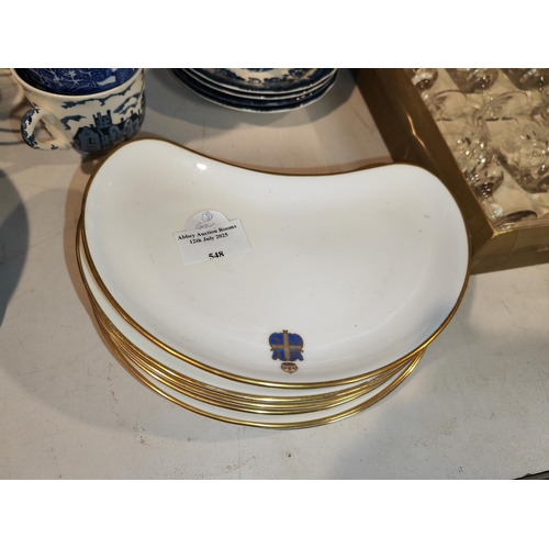 Claridges Hotel 6 Kidney Dishes Royal Worcester Marks 1951 With ...