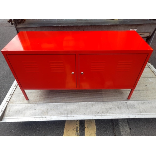 Red Metal 2 Door Cupboard