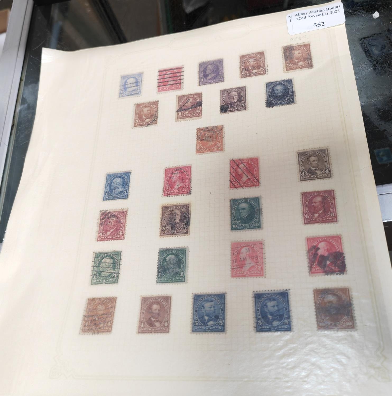 Page Of Early Usd Stamps