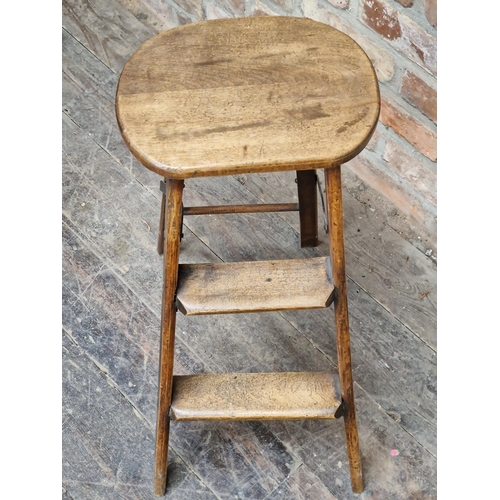 A cute vintage industrial folding step ladder, 61cm high
