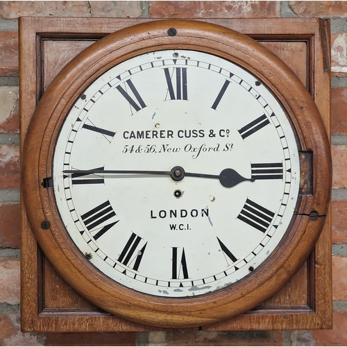 Camerer Cuss & Co of London fusee wall clock, square case with round ...