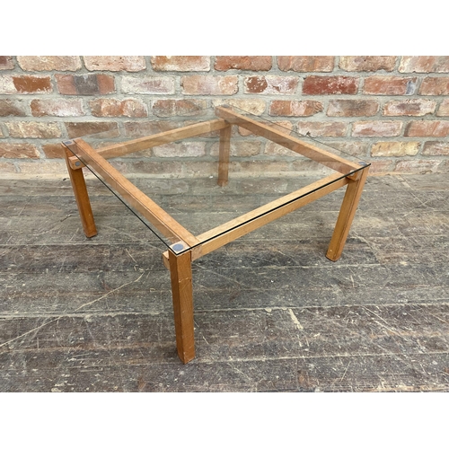 John Makepeace (b.1939) - glass top coffee table, 35 x 64cm