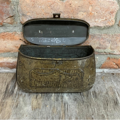 Huntley and Palmer snakeskin design handbag biscuit tin, W 20cm x H 13cm