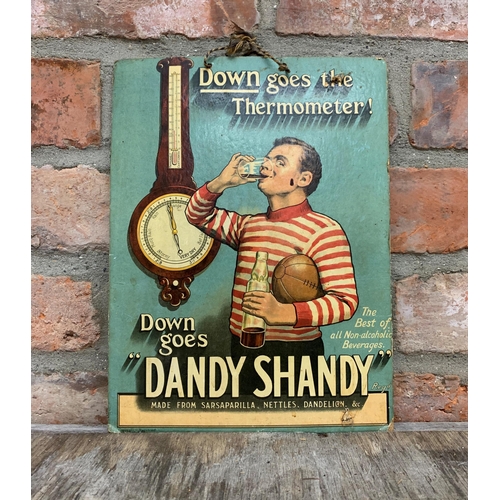 Antique 'Dandy Shandy' cardboard advertising sign with football player ...