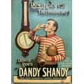 Antique 'Dandy Shandy' cardboard advertising sign with football player ...