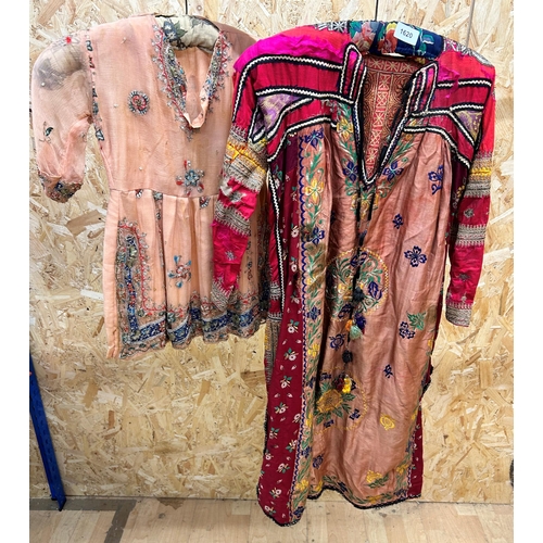 Vintage Eastern robe with silver thread work and embroidered detail ...