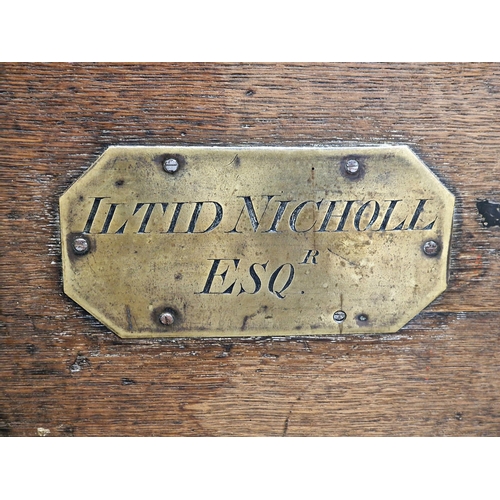 Early 19th century iron bound silver chest with twin carry handles and ...