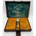 Vintage leather cased complete Mahjong set, the case, 24cm x 34cm ...