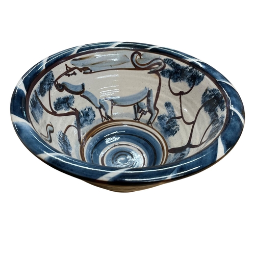 Andrew McGarva (b. 1956) large hand painted studio pottery bowl ...