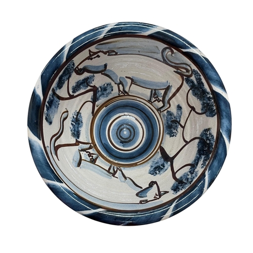 Andrew McGarva (b. 1956) large hand painted studio pottery bowl ...