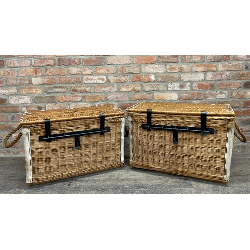 Two good quality vintage wicker baskets/ trunks, featuring sliding and ...