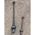 Two antique iron church bell clappers, H 81cm largest (2)