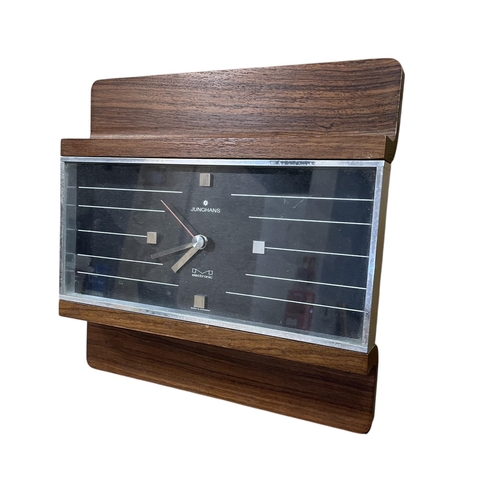 Diehl Junghans Teak Mid Century Danish wall clock, 26cm x 26cm