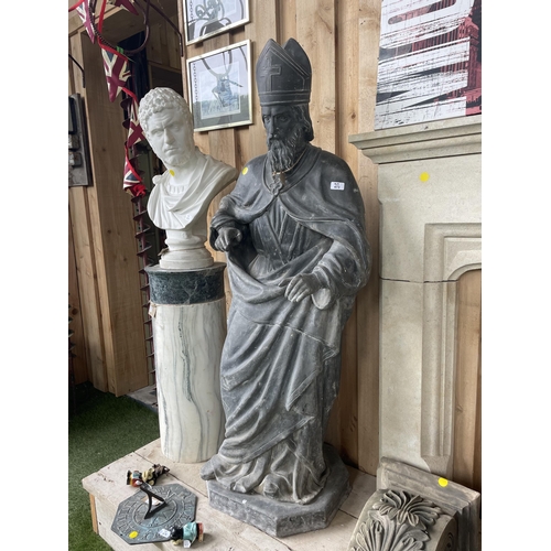 Incredible 19th century lead statue of a Bishop, 140cm high