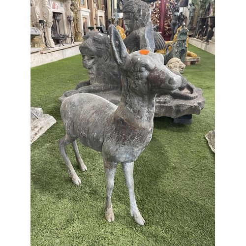 Lead statue of a standing doe, 75cm x 65cm