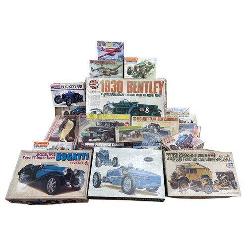 Quantity of vintage military and motor car Airfix model kits to include ...