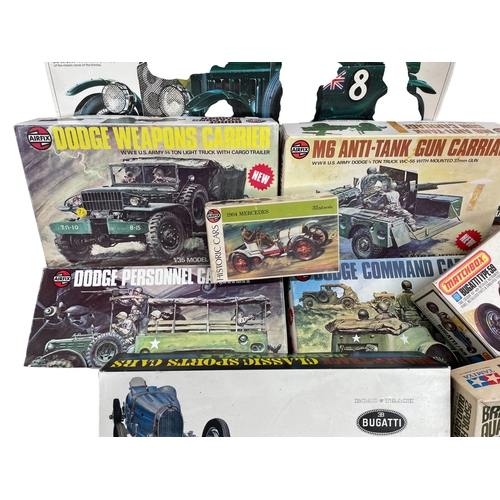 Quantity of vintage military and motor car Airfix model kits to include ...