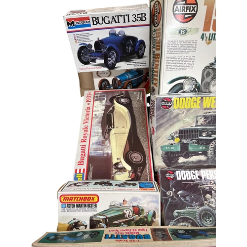 Quantity of vintage military and motor car Airfix model kits to include ...