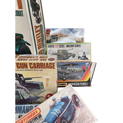 Quantity of vintage military and motor car Airfix model kits to include ...