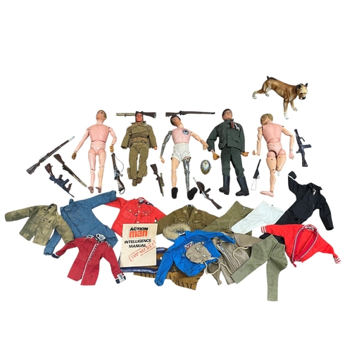 Assortment of vintage Action Man figures together with a large ...