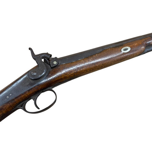 19th century muzzle load percussion cap rifle with full stock and ...