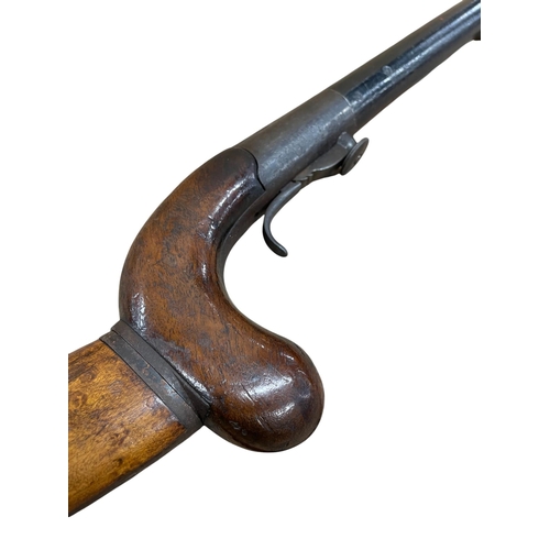 19th century under hammer percussion cap walking stick gun, having ...