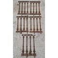 Five Victorian cast iron railing pieces with scrolled column detail (5)