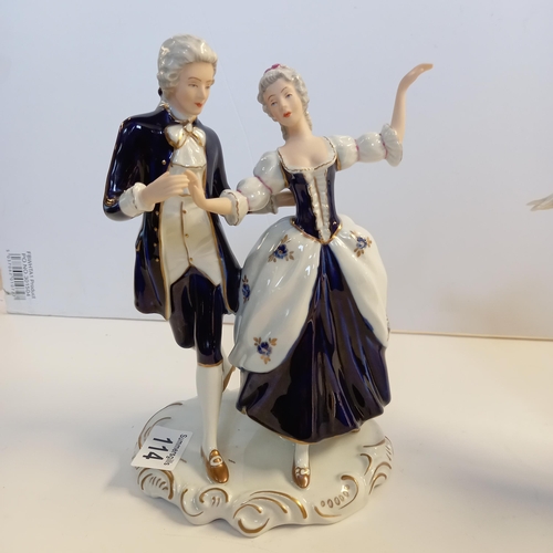 Royal Dux Bohemia porcelain Figurine 'Dancing Couple' plus one other