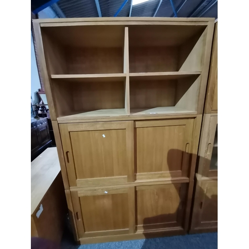 Laura Ashley Milton modular Oak Unit with open shelving and x2 sliding ...